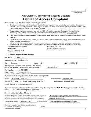 Fillable Online lpcnj Denial of Access Complaint - lpcnjorg Fax Email ...