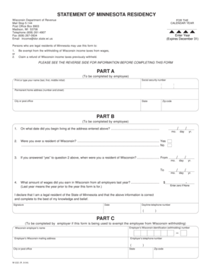 Fillable Online STATEMENT OF MINNESOTA RESIDENCY - dtiglobalcom Fax ...
