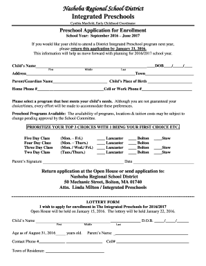 Fillable Online Integrated Preschools Fax Email Print - pdfFiller