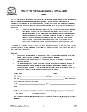 Fillable Online REQUEST FOR TIME SUBMISSION FROM FOREIGN MEETS Fax ...