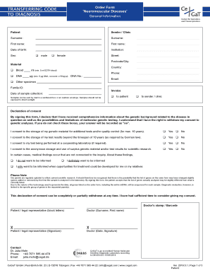 Fillable Online Order Form Neuromuscular Diseases General Information Fax Email Print - pdfFiller