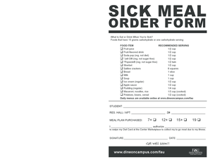 Fillable Online SICK MEAL ORDER FORM - DineOnCampus Fax Email Print ...