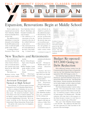 Fillable Online yssd SUBURBAN Fax Email Print - pdfFiller