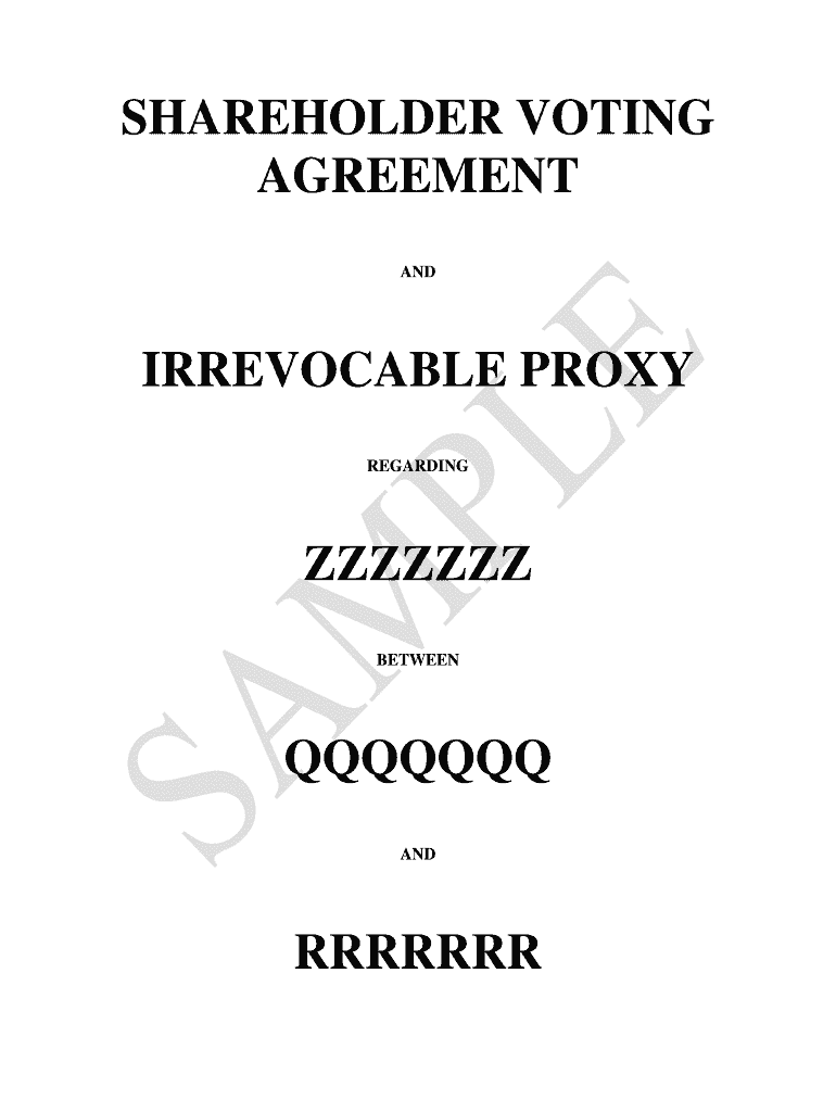 Fillable Online SHAREHOLDER VOTING AGREEMENT - General Counsel PC Fax ...