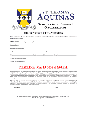 Fillable Online 2016 2017 SCHOLARSHIP APPLICATION Upon completion, the ...