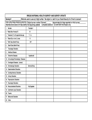 Fillable Online rrcus RRCUS Health Survey and Survey Update - rrcus Fax ...
