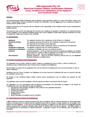 Fillable Online SAA Approvals Pty Ltd Form S-0110 Fax Email Print ...