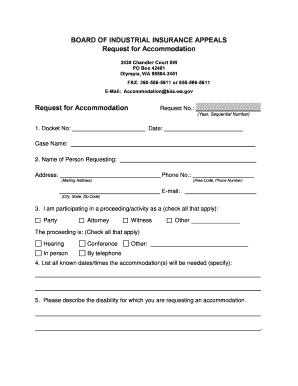 Fillable Online biia wa Request for Accommodation - Washington State ...