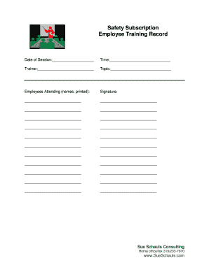 Fillable Online Employee Training Log Fax Email Print - pdfFiller
