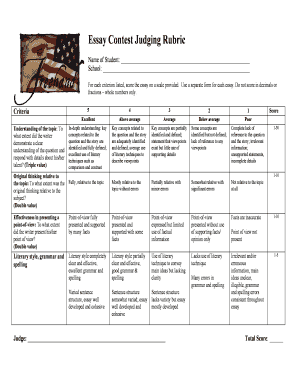 Fillable Online Essay Contest Judging Rubric - nynpacom Fax Email Print ...