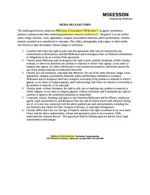 Fillable Online McKesson Media Release Form Fax Email Print - pdfFiller