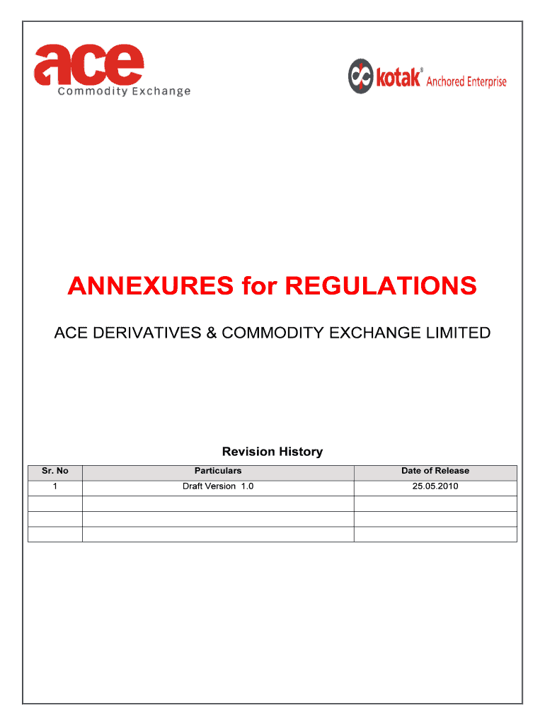 Fillable Online ANNEXURES for REGULATIONS Fax Email Print - pdfFiller