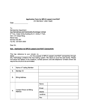Fillable Online Application Form for MPLS Leased LineVSAT Fax Email ...
