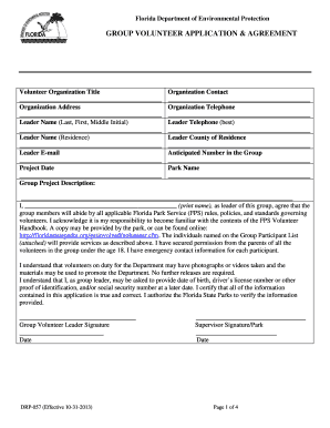 Fillable Online GROUP VOLUNTEER APPLICATION & AGREEMENT Fax Email Print ...