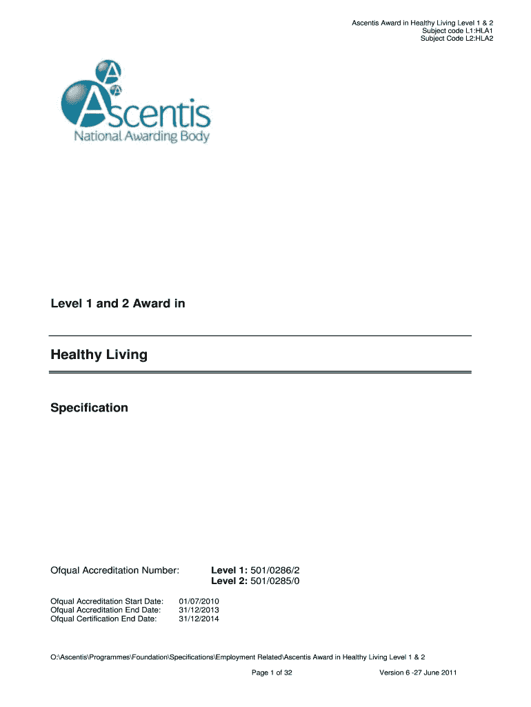 Fillable Online Healthy Living - Ascentis Fax Email Print - pdfFiller