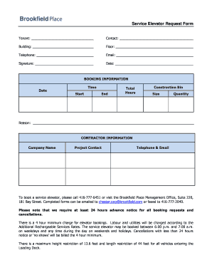 Fillable Online Service Elevator Request Form Fax Email Print - pdfFiller