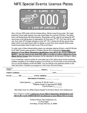 Fillable Online Plate Order Form Fax Email Print - pdfFiller