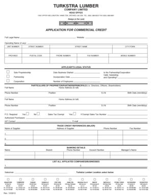 Fillable Online TURKSTRA LUMBER Fax Email Print - pdfFiller