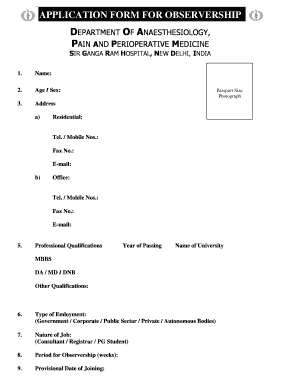 Application For Observership In Hospital - Fill Online, Printable ...