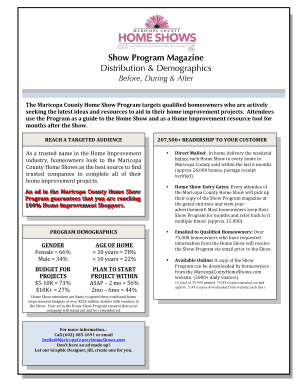 Fillable Online Show Program Magazine Distribution amp Demographics Fax ...