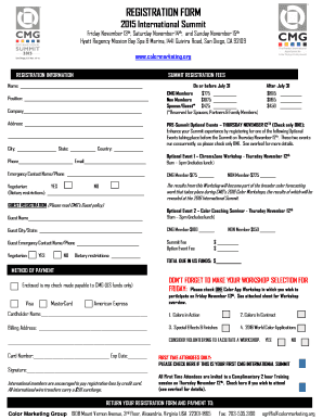 Fillable Online colormarketing REGISTRATION FORM - Color Marketing ...