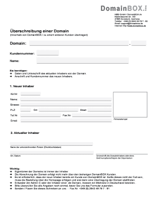 Fillable Online domainbox2010 domainbox 47665 Sonsbeck, Germany Fax ...