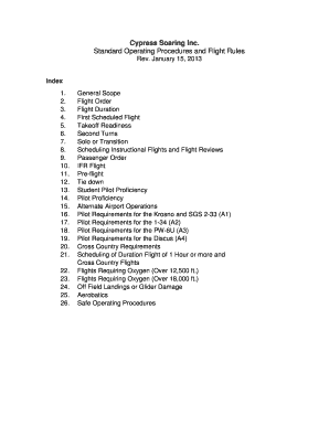 Fillable Online Standard Operating Procedures and Flight Rules Fax ...