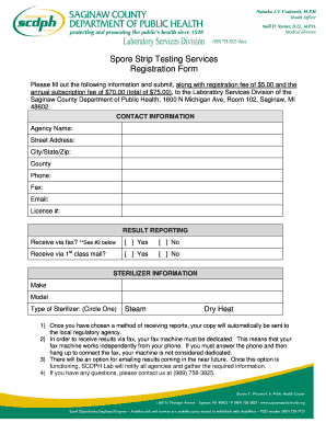 Fillable Online saginawpublichealth Spore Strip Testing Services ...
