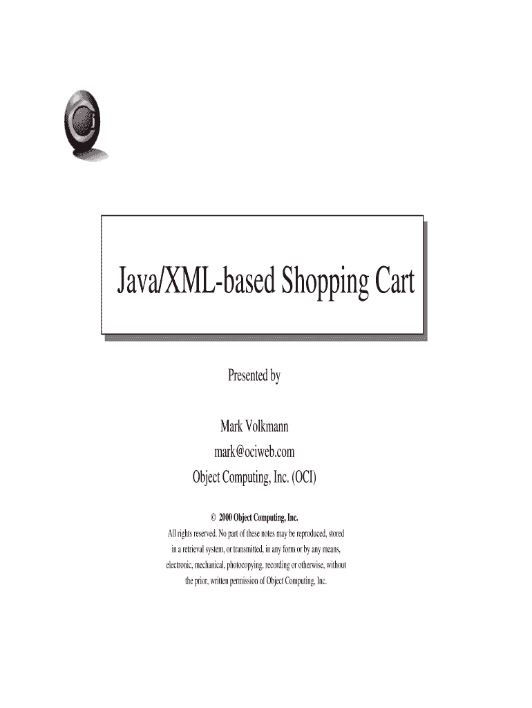Fillable Online JavaXML-based Shopping Cart - Object Computing Fax ...