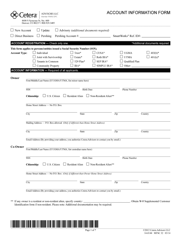 Fillable Online account information form Fax Email Print - pdfFiller