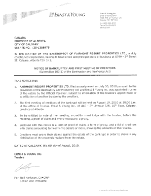 Fillable Online INSTRUCTIONS FOR COMPLETING PROOF OF CLAIM AND PROXY Fax Email Print - pdfFiller