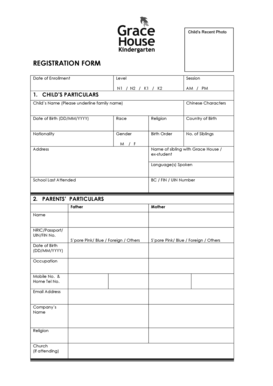 Fillable Online Grace House Registration Form 2015 Fax Email Print ...