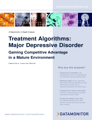Fillable Online Treatment Algorithms Major Depressive Disorders Fax ...