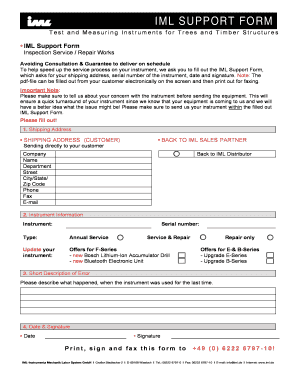 Fillable Online IML SUPPORT FORM Fax Email Print - pdfFiller