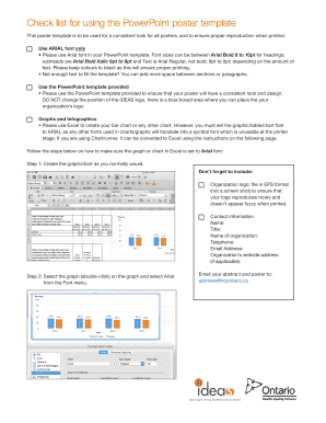 Fillable Online Check list for using the PowerPoint poster template Fax ...