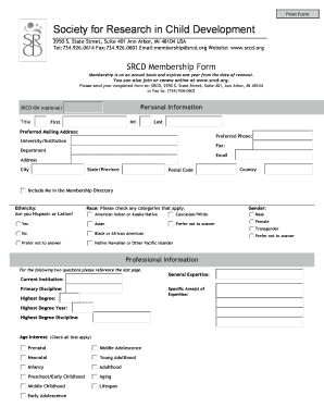Fillable Online srcd Society for Research in Child Development ...