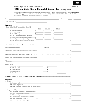 Fillable Online fhsaa FHSAA State Finals Financial Report Form Fax ...