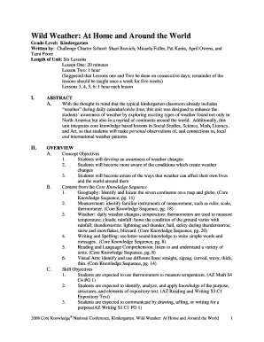 Fillable Online coreknowledge Wild Weather At Home and Around the World ...