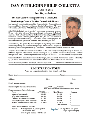 Fillable Online acgsi Printable Registration Form - Allen County Genealogical Society of - acgsi ...