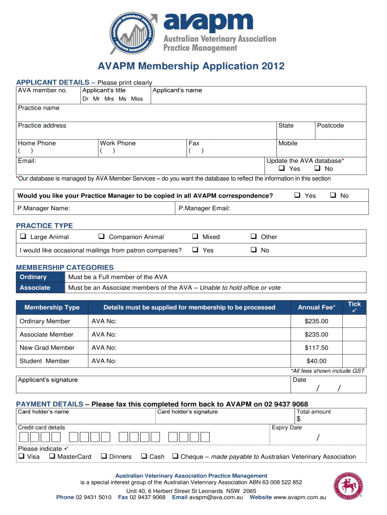 Fillable Online Update the AVA database* Fax Email Print - pdfFiller