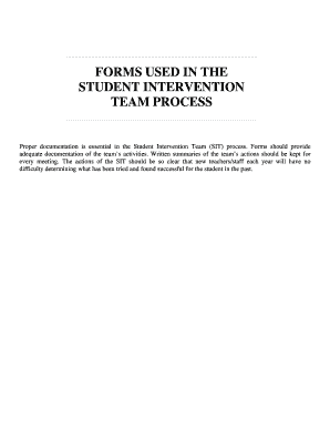 Student Intervention Team Forms - Fill Online, Printable, Fillable ...