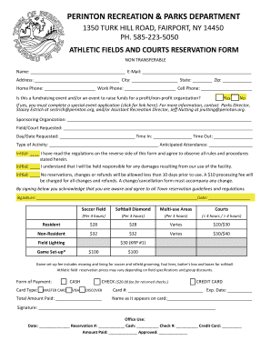 Fillable Online perinton PERINTONRECREATION& Fax Email Print - pdfFiller