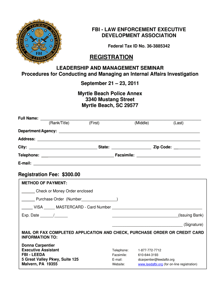 Fillable Online FBI LAW ENFORCEMENT EXECUTIVE Fax Email Print - pdfFiller