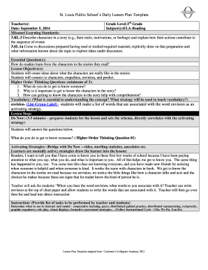 Fillable Online Louis Public Schools Daily Lesson Plan Template Fax ...