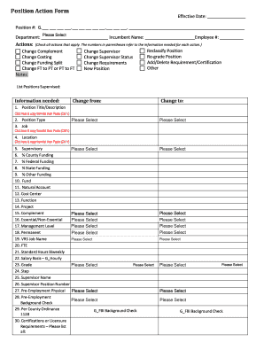 Fillable Online Position Action Form Effective Date - HR Employee Fax ...