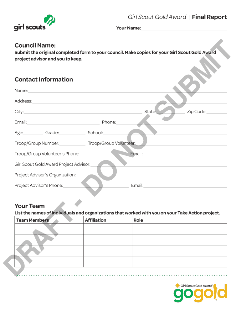 Fillable Online girlscoutsla Contact Information SUBMIT - GSGLA Fax ...