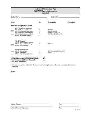 Fillable Online sccnc Individual Graduation Plan C25370 Office ...