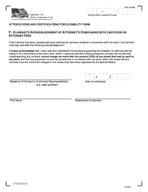 Fillable Online ATTESTATIONS AND CERTIFICATIONS FOR ELIGIBILITY FORM ...