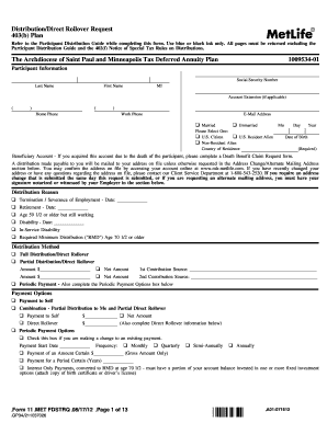 Fillable Online archspm Distribution/Direct Rollover Request 403(b ...