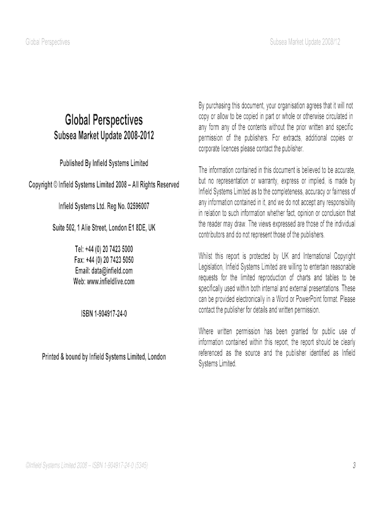 Fillable Online Global Perspectives Subsea Market Update 2008-12 ...